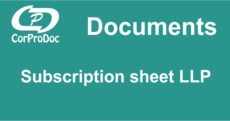 Subscription Sheet LLP