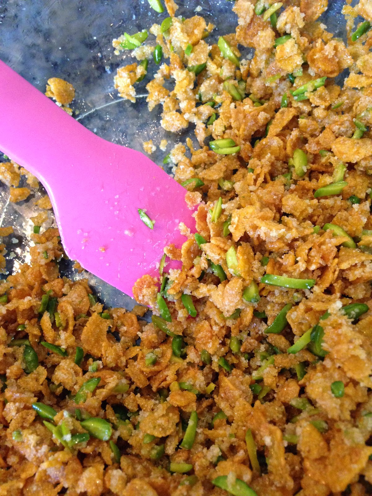 Pastry School Diaries: Halawa & Pistachio Tart with Cornflake Cruch