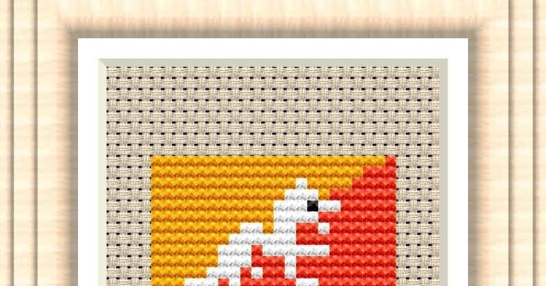 NATIONAL FLAG OF BHUTAN CROSS STITCH CHART | Free cross stitch pattern