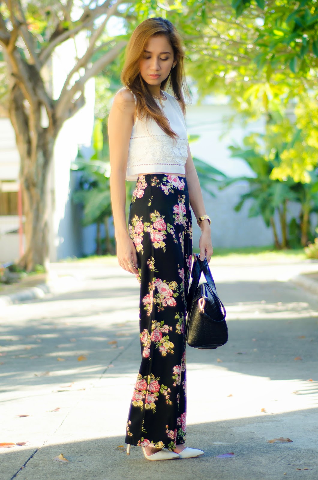 OUTFIT: Floral Palazzo Pants - Perfumed Red Shoes x For Every Mommy PH ...