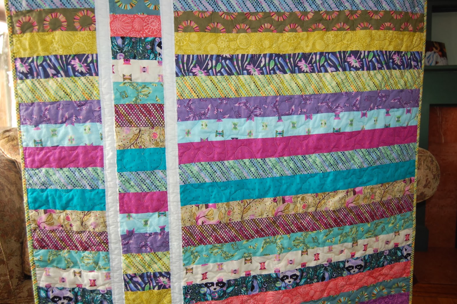 come tarry with me: Strip and Flip baby quilt