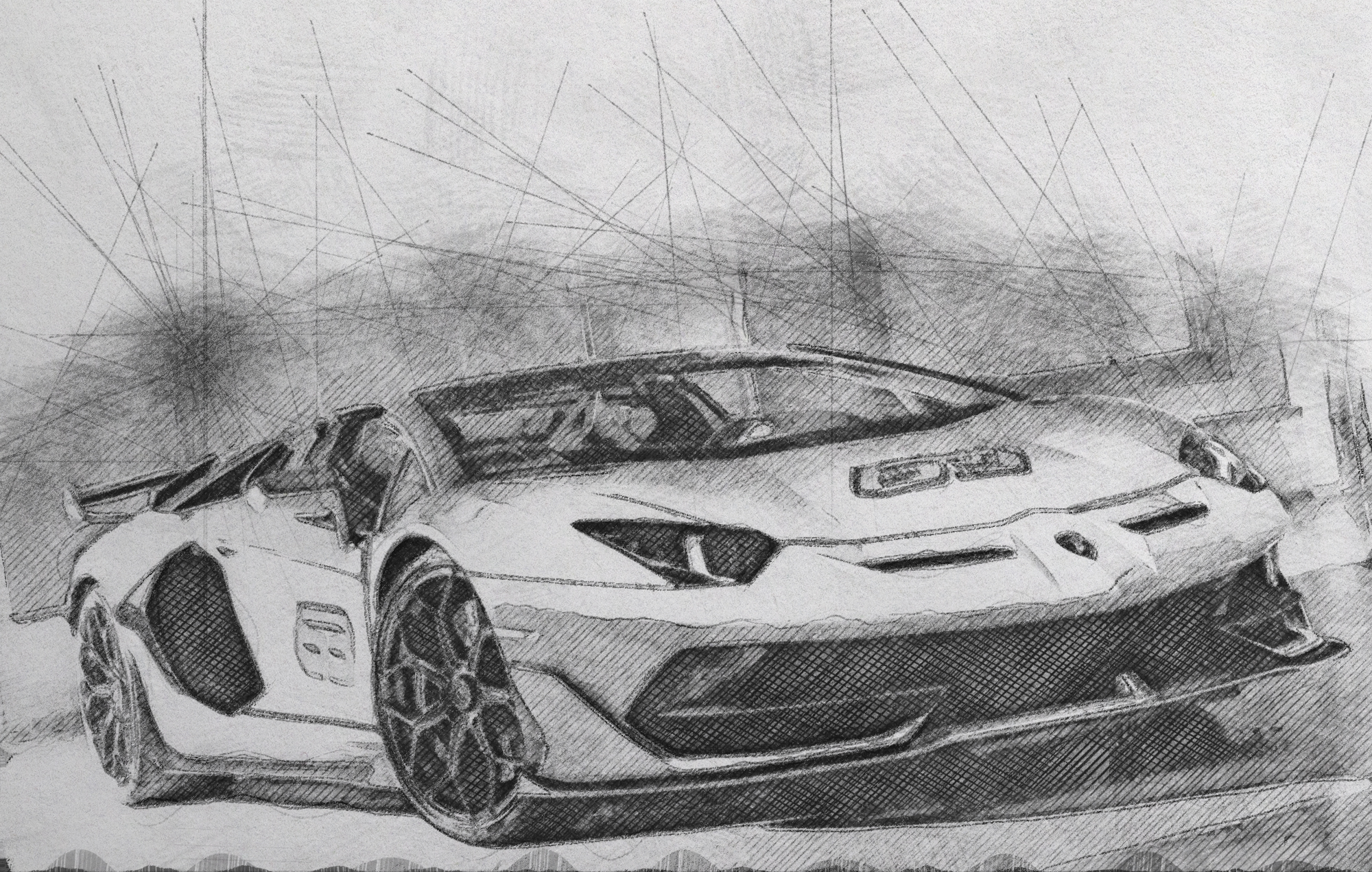 2020 Lamborghini Aventador SVJ 63 Roadster Sketch - Car Drawing Blog