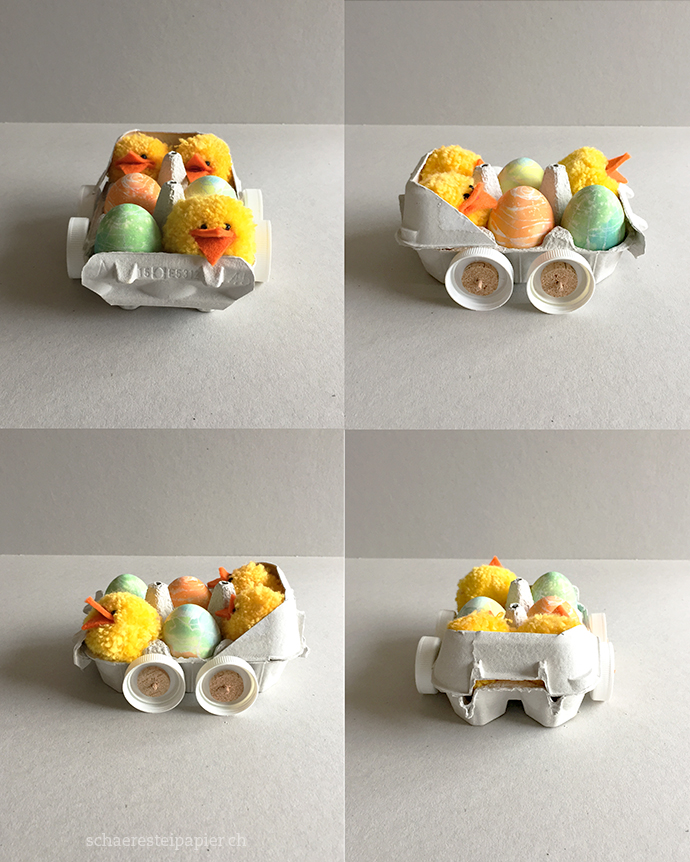 schaeresteipapier: Egg Racer - das Auto für auf den Ostertisch