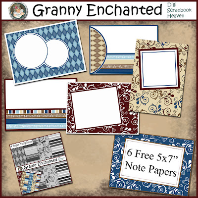 GRANNY ENCHANTED'S BLOG: 6 Free 5x7" digital scrapbook Note Papers 97