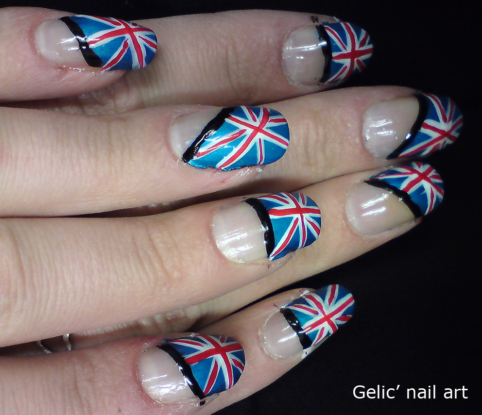 Gelic' nail art: Great Britain flag nail art/ England flag nail art