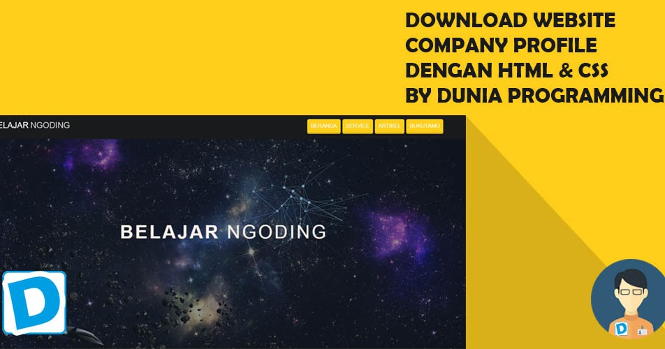 Desain Website Company Profile HTML & CSS Keren - Dunia Programming
