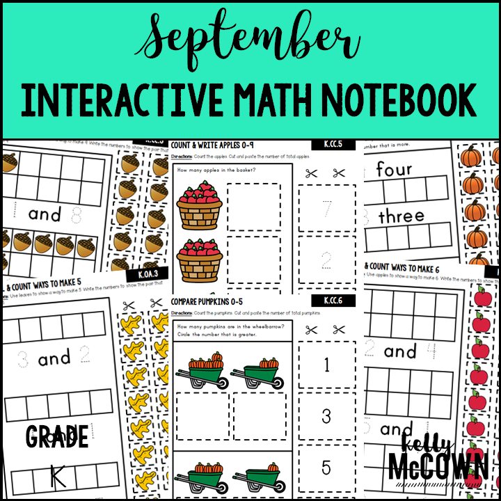 Kelly McCown: September Interactive Math Notebook Kindergarten
