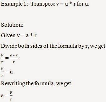 Algebra (Transposition)