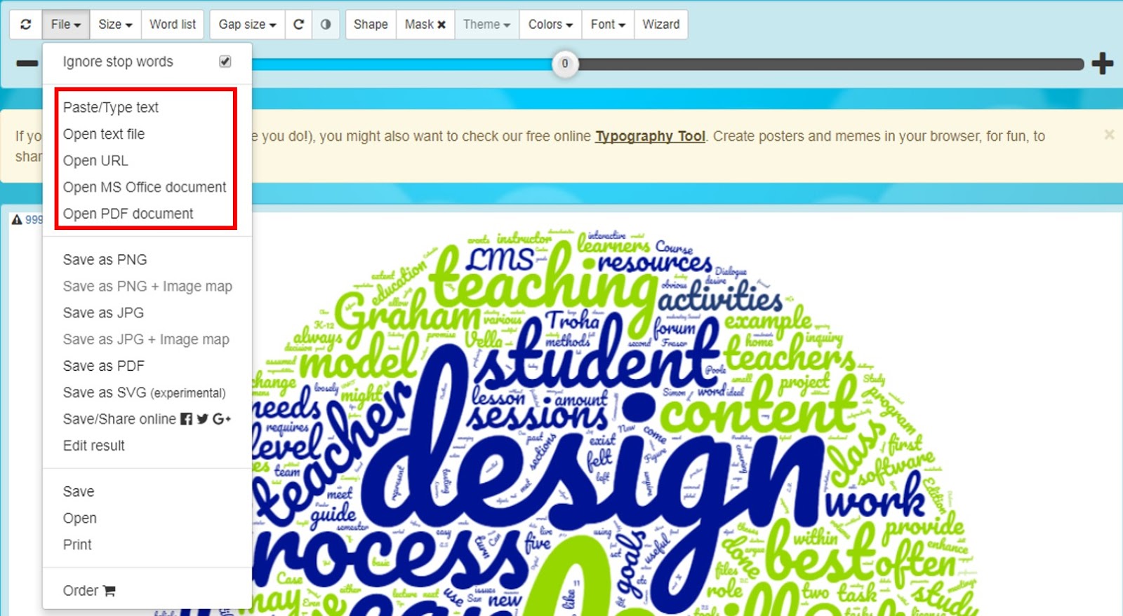 Blended Learning @ (Tech+Education) : How to create Wordcloud?