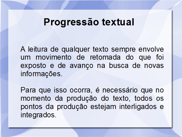 Redação Escolar: Progressão textual (Preparatório ENEM 2012)