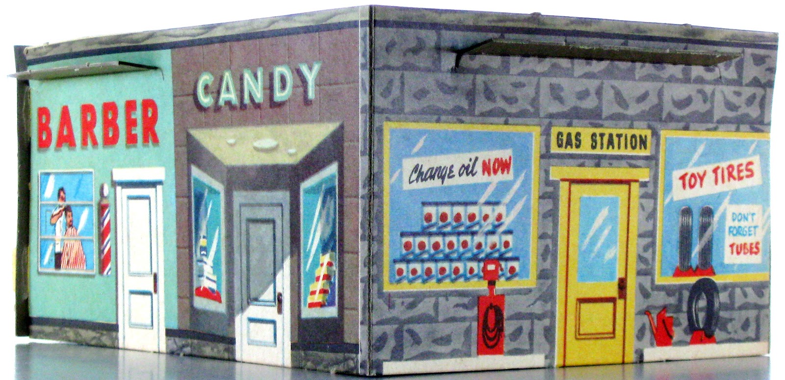 Toys and Stuff: Marx 34 Pc Village and Construction Set - Shopping Center