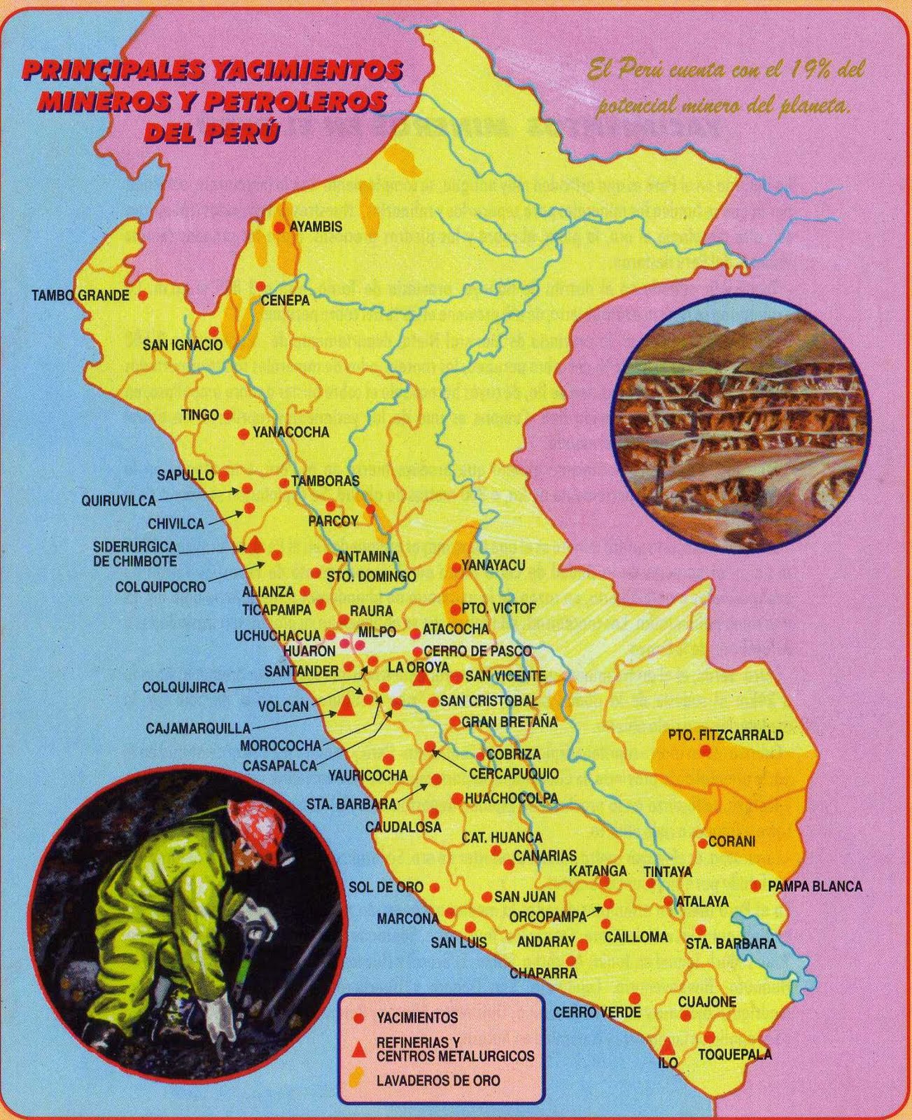 Informacion Cultural: MAPA PRINCIPALES YACIMIENTOS MINEROS Y PETROLEROS ...