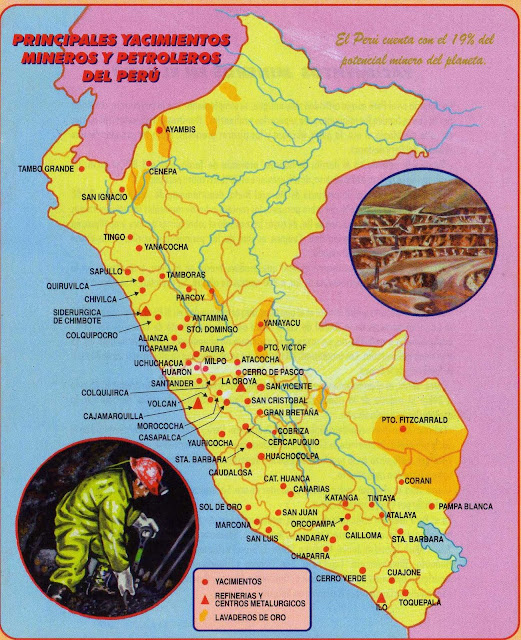 Informacion Cultural: MAPA PRINCIPALES YACIMIENTOS MINEROS Y PETROLEROS ...