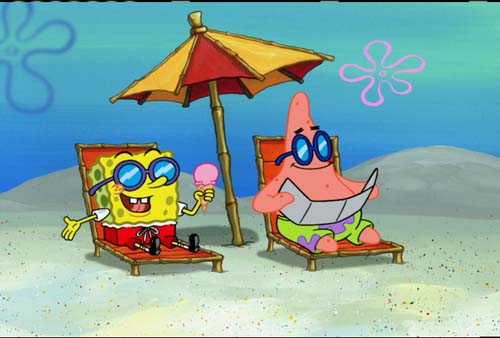 Sun Bathing at Goo Lagoon Spongebob Wallpapers | Cute Spongebob Wallpapers