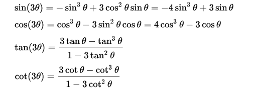 Trigonometric formulas: 8. Multiple-angle formulae