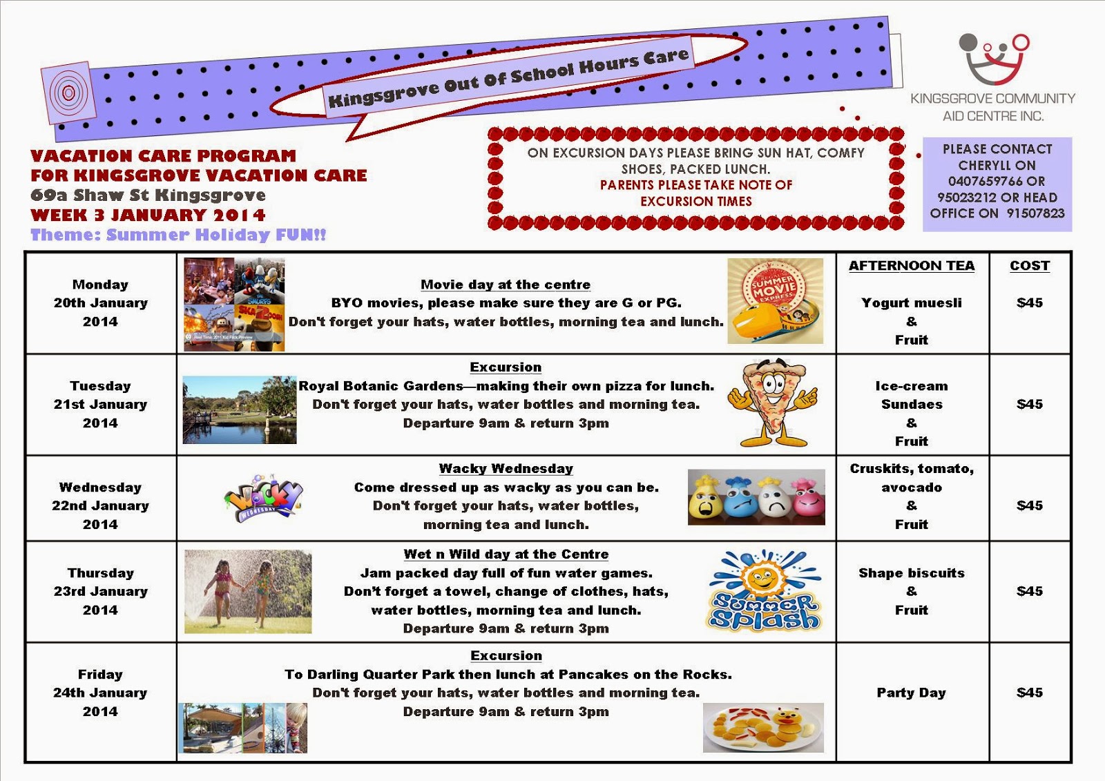 KCAC: KINGSGROVE VACATION CARE PROGRAMME JANUARY 2014