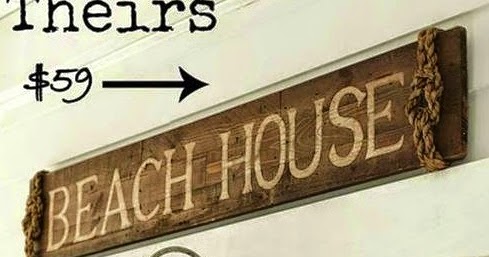 Pottery Barn Beach Wood & Rope Sign Knock off