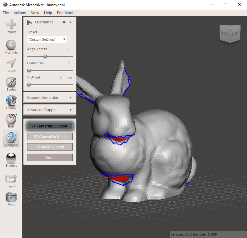 GUIDE: Creating supports in Meshmixer