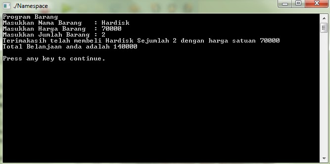 Membuat Program dengan menggunakan Structure dan Namespace di C++ ...