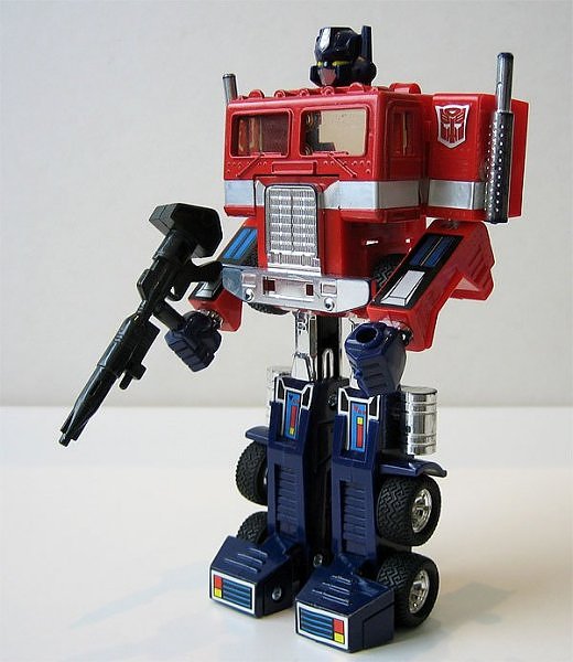 Heroic Decepticon: Series 1, pre-rub Optimus Prime MIB (blue variant)