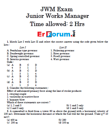 JWM [UPSC] Previous Solved Paper