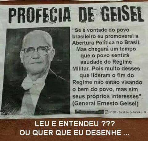 General Geisel estava certo sobre o rumo que a democracia teria ...