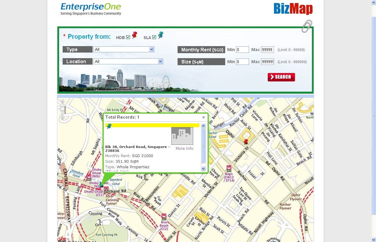 OneMap.sg: BizMap on EnterpriseOne!
