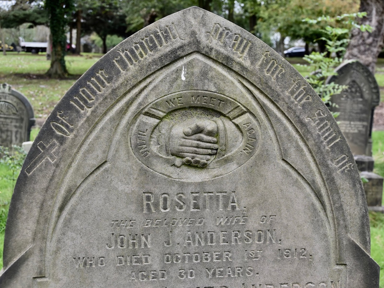 The Graveyard Detective: Clasped Hands Grave Art