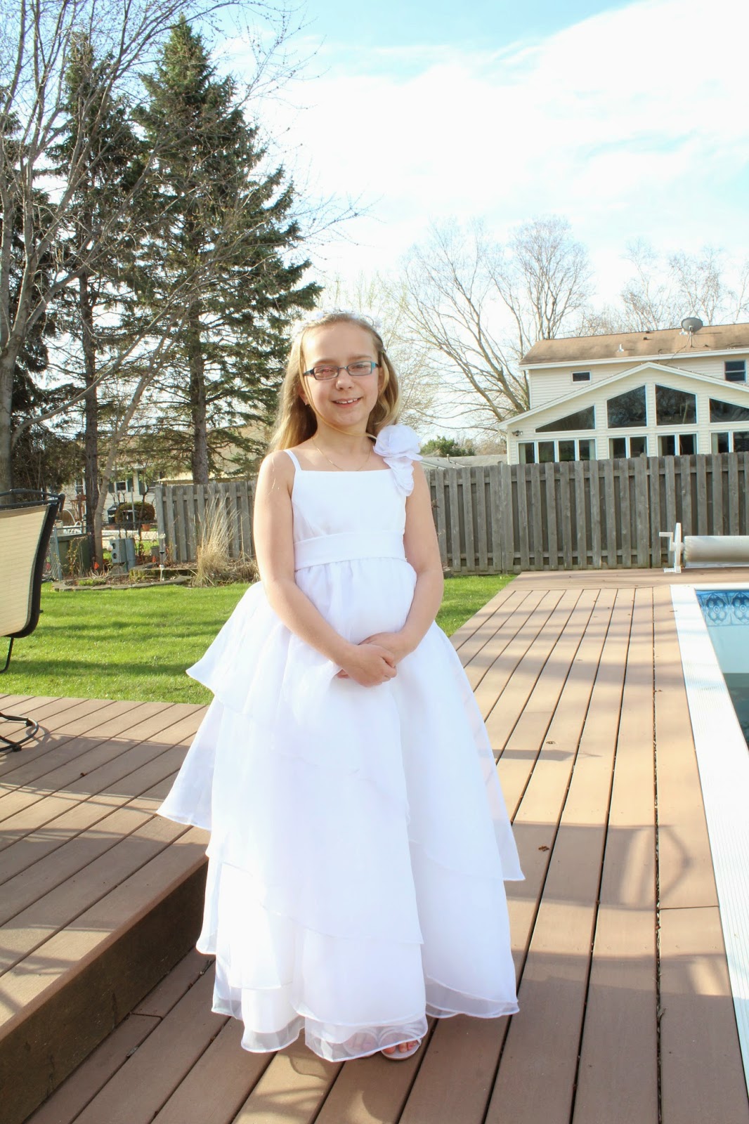 two daughters, one son: First Communion