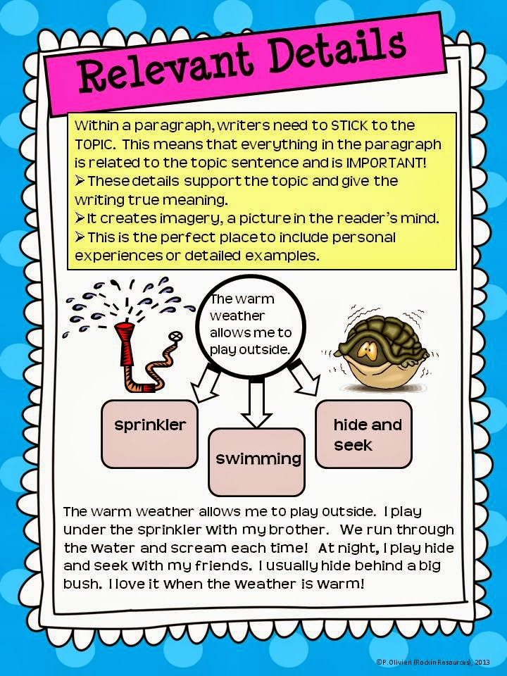 Rockin Resources: Topic Sentences and Relevant Details