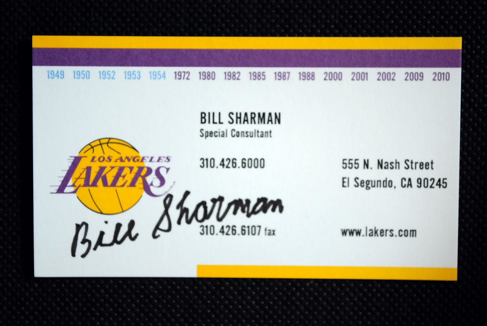 Mark's TTM Autograph Collection: Bill Sharman