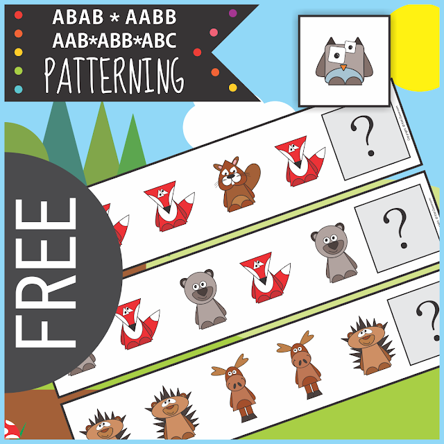 KM Classroom: FREE Woodland Animal Patterning Activity