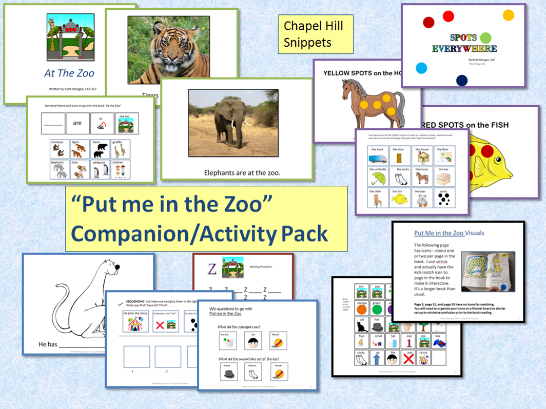 Chapel Hill Snippets: Put me in the Zoo---Companion Pack great for SLP ...