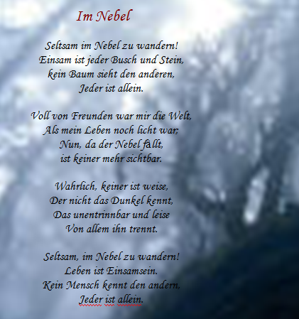 Deutsch mit Frau Virginia D'Alò: Hermann Hesse: Im Nebel