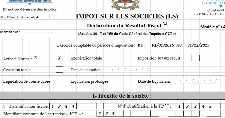 Déclaration du résultat Fiscal sur Excel - avis de versement impot sur ...