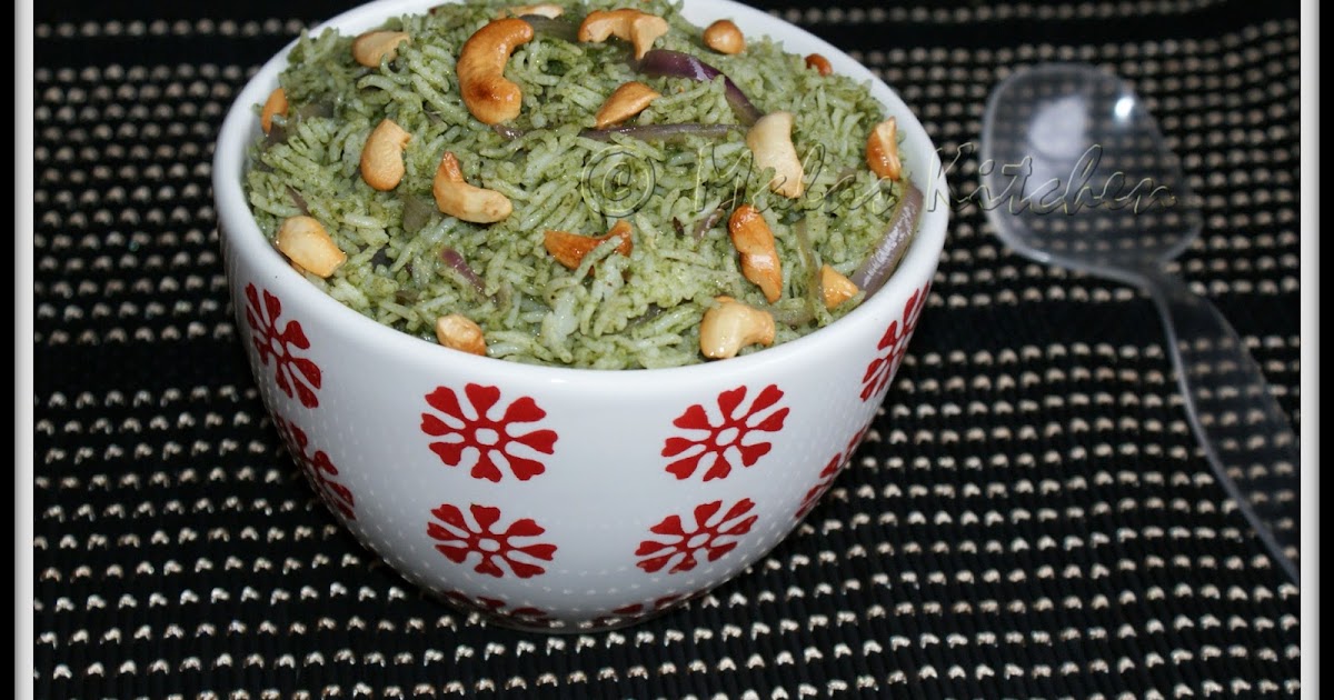Palak Pulao / Spinach Rice # 3 - Malas-Kitchen