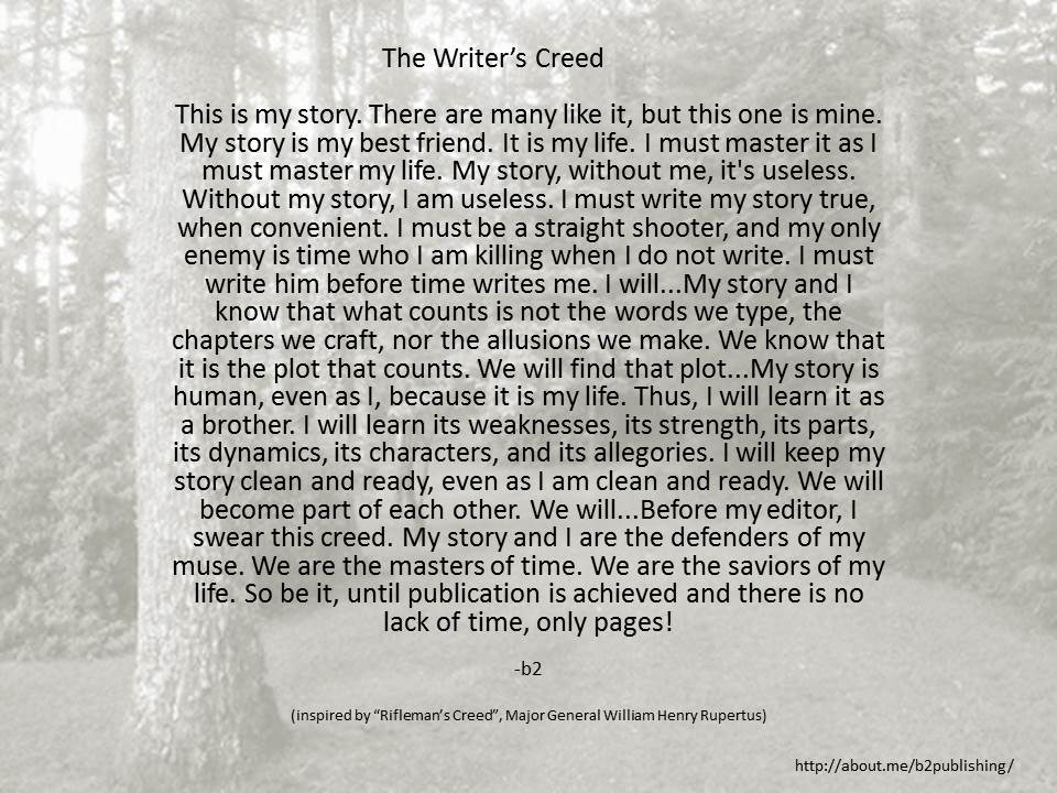 b2 Publishing: The Writer's Creed