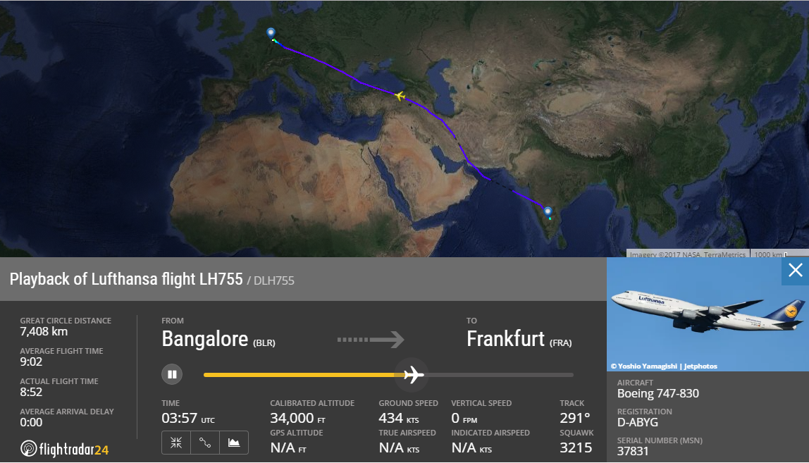 To the US: BLR to FRA on Lufthansa 755 - the Queen of the Skies!