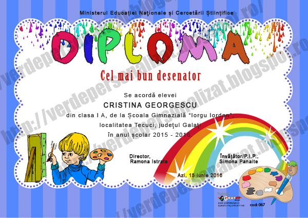 verde personalizat: Diploma scolara model S067