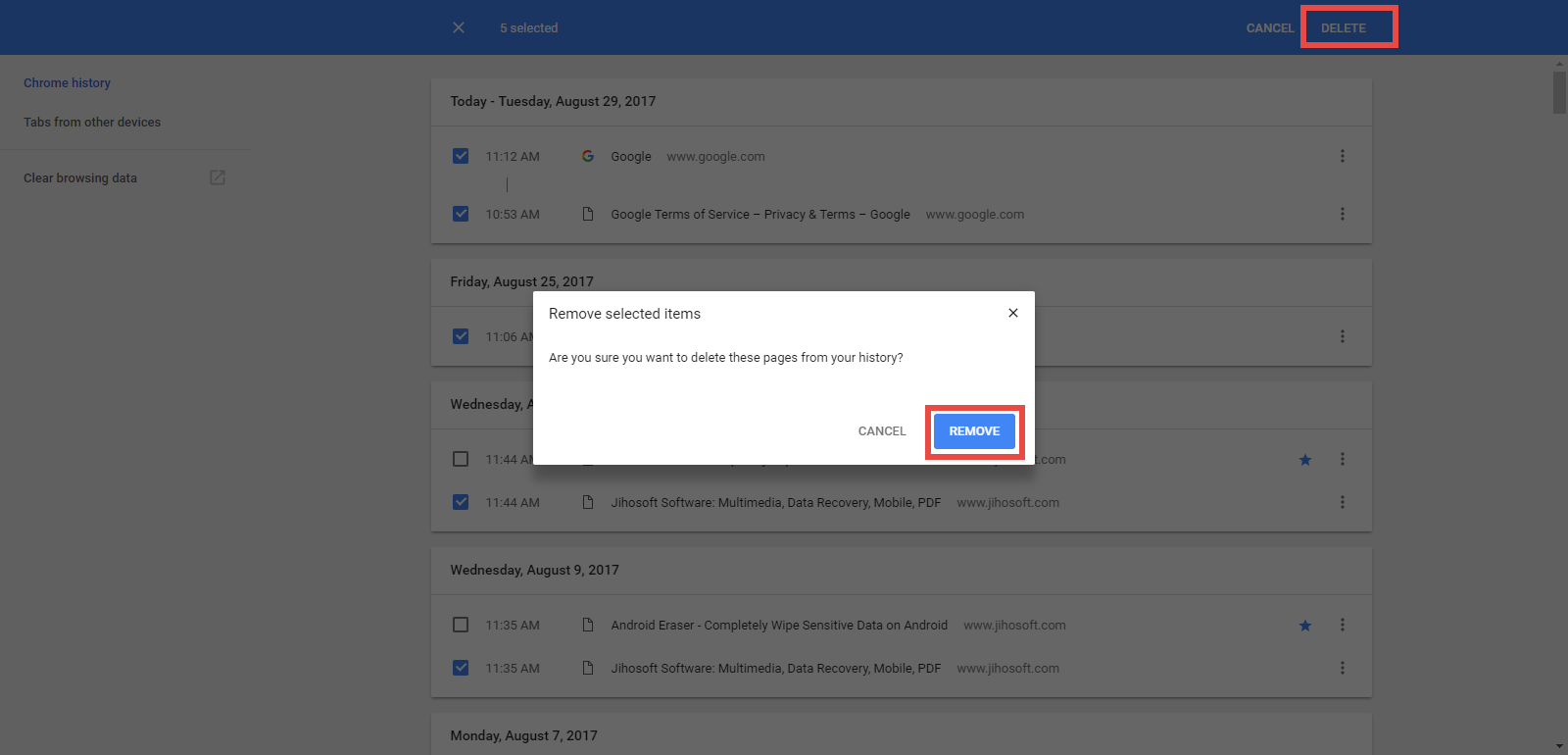 How to Clear the Browsing History