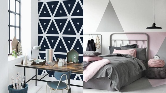 Decoração de parede com triângulos-Galera Fashion