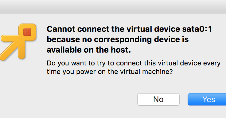 Fragmentation Needed: Cannot connect the virtual device ... because no ...