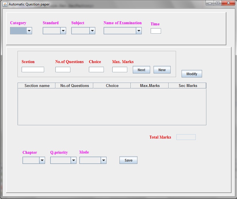 Core Java: Quick Question Paper Setter