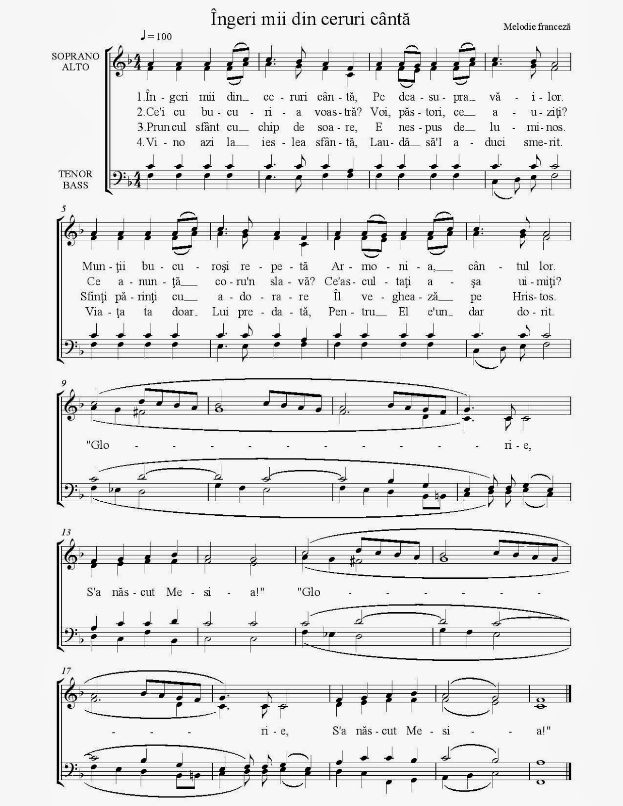 Tineri Bivolărie: Partituri colinde