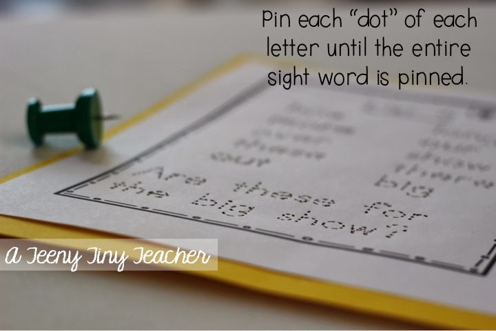 Pin It - Sight Word Edition (and a freebie) - A Teeny Tiny Teacher