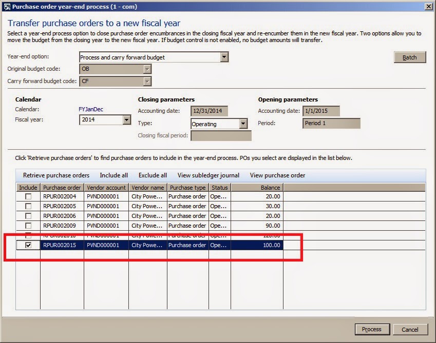 Dynamics AX/365 Fin Ops Functional Help: How to transfer Purchase ...