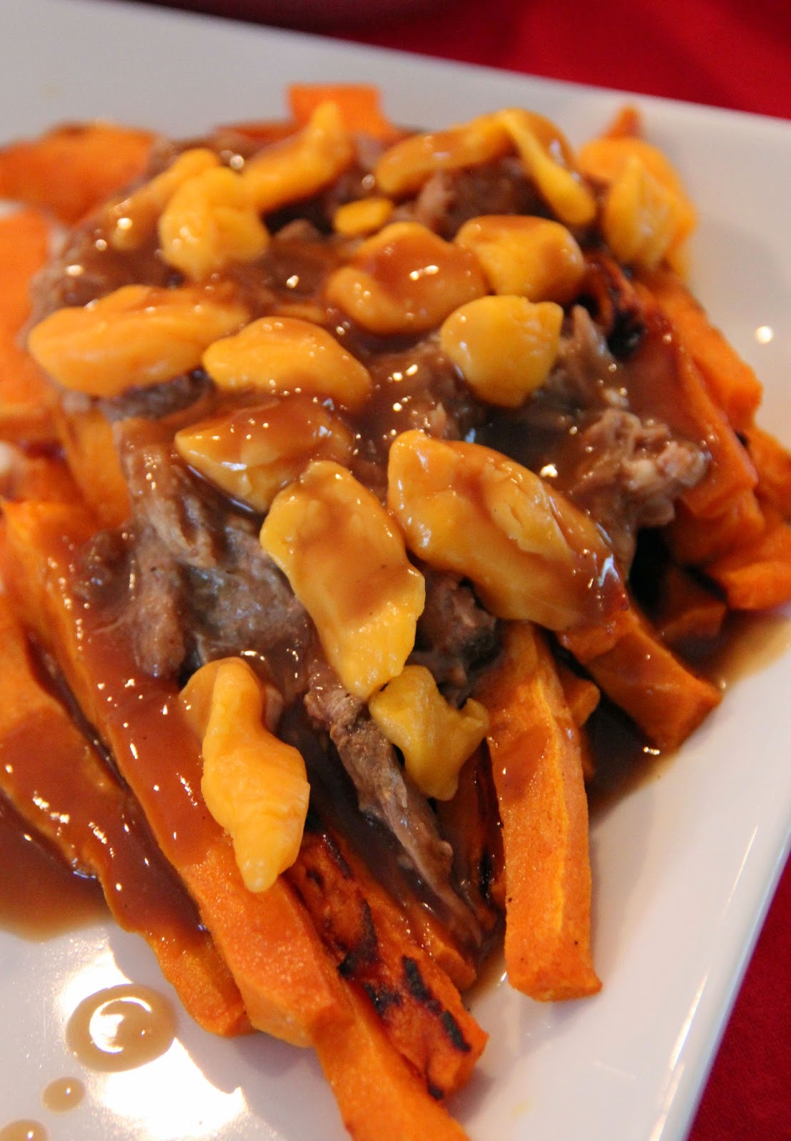 Jo and Sue: Sweet and Spicy Burger With Sweet Potato Pulled Pork Poutine