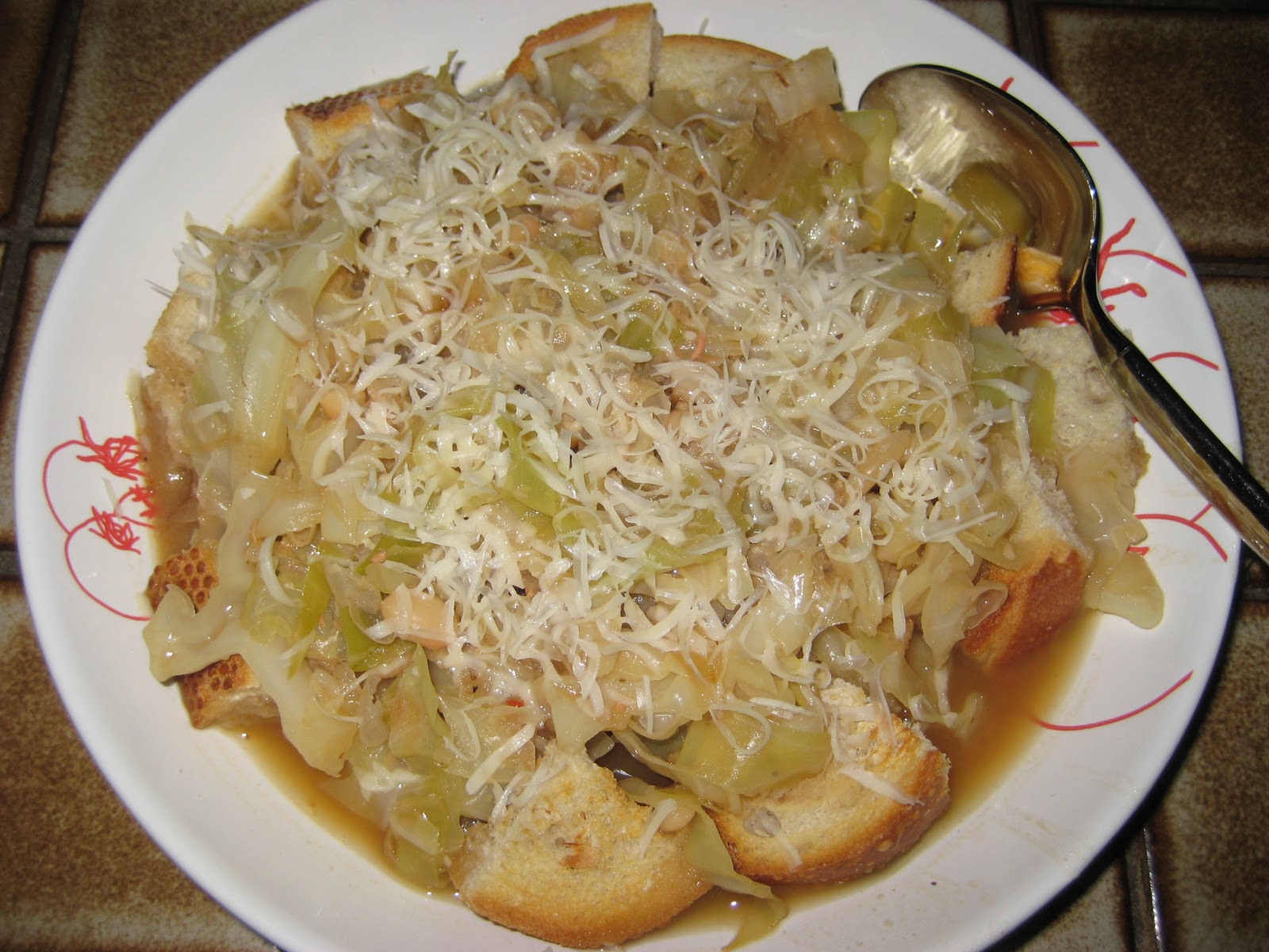 Cammy's Kitchen: Italian Peasant Soup with Cabbage, Beans and Cheese