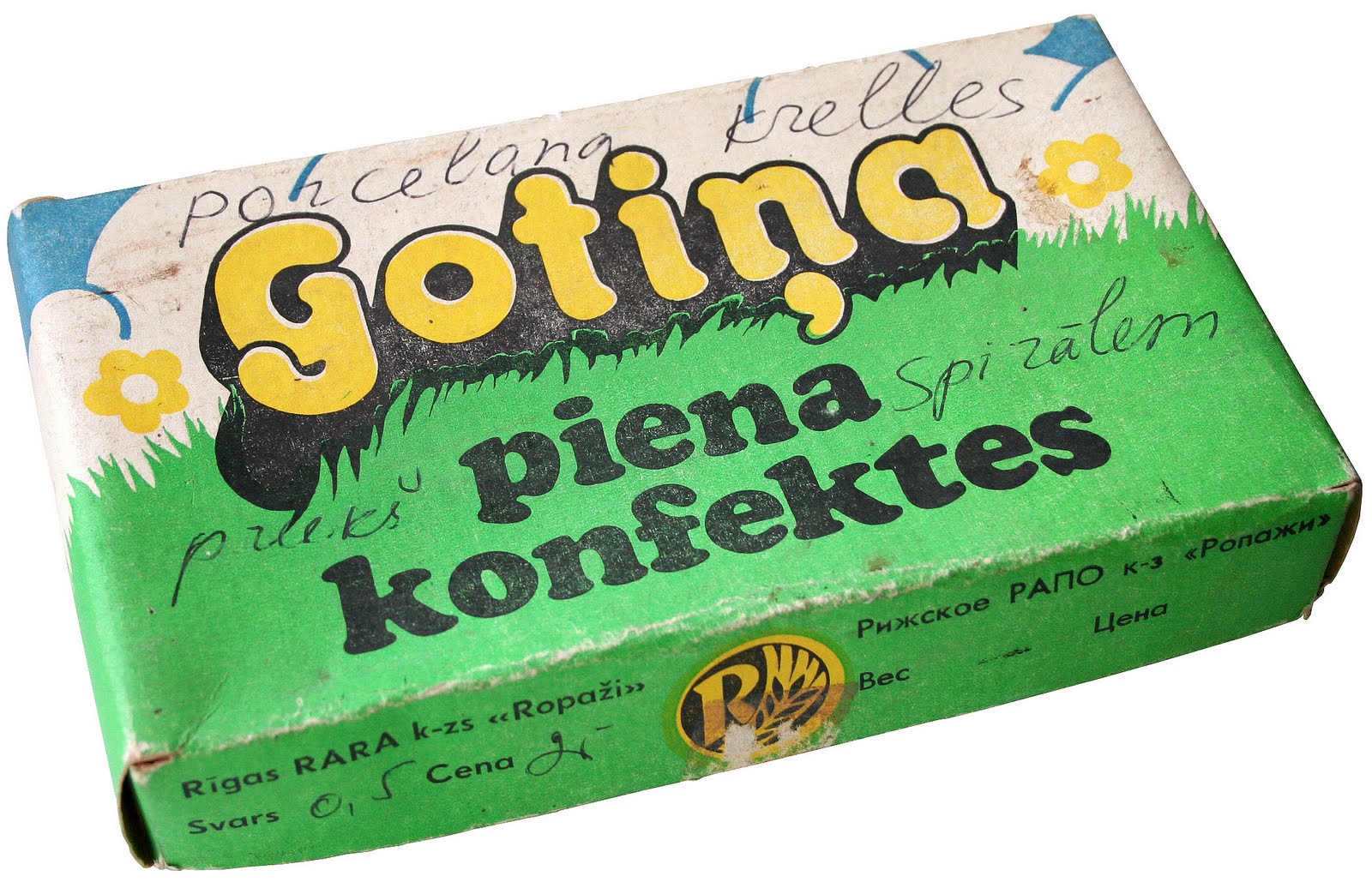 Konfektes 'Gotiņa' etiķešu kolekcija: Rīgas RARA kolhozs Ropaži