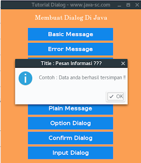 Cara Membuat Pesan Dialog Di Java Netbeans - JavaSC Developer